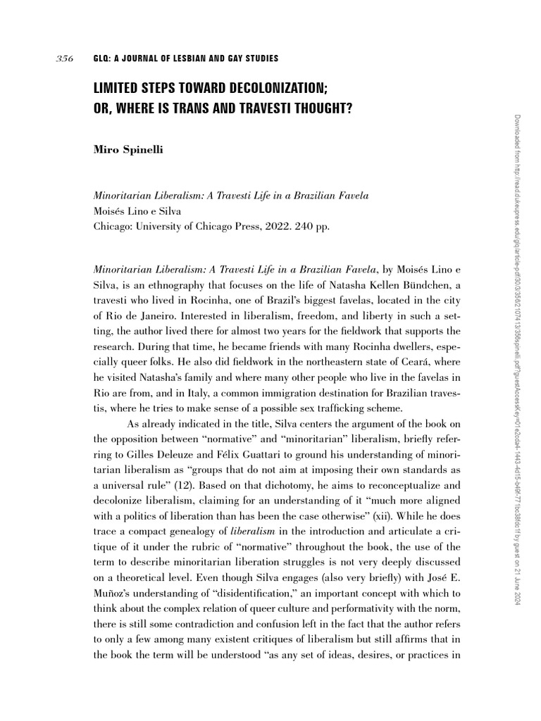 Spinelli - LIMITED STEPS TOWARD DECOLONIZATION OR, WHERE IS TRANS AND ...