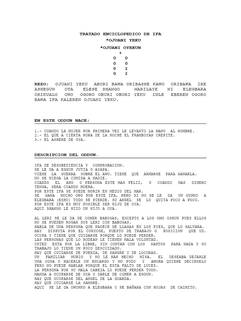 Ojuani Oyekun | PDF | Deidades | Santeria