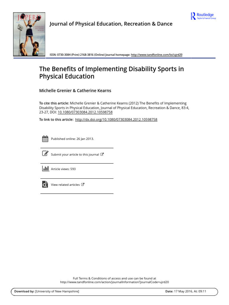 Disability Sports in PE Curriculum | PDF | Volleyball | Disability