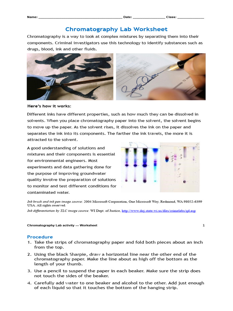 Paper Chromatography Lab Activityy | Download Free PDF | Chromatography ...