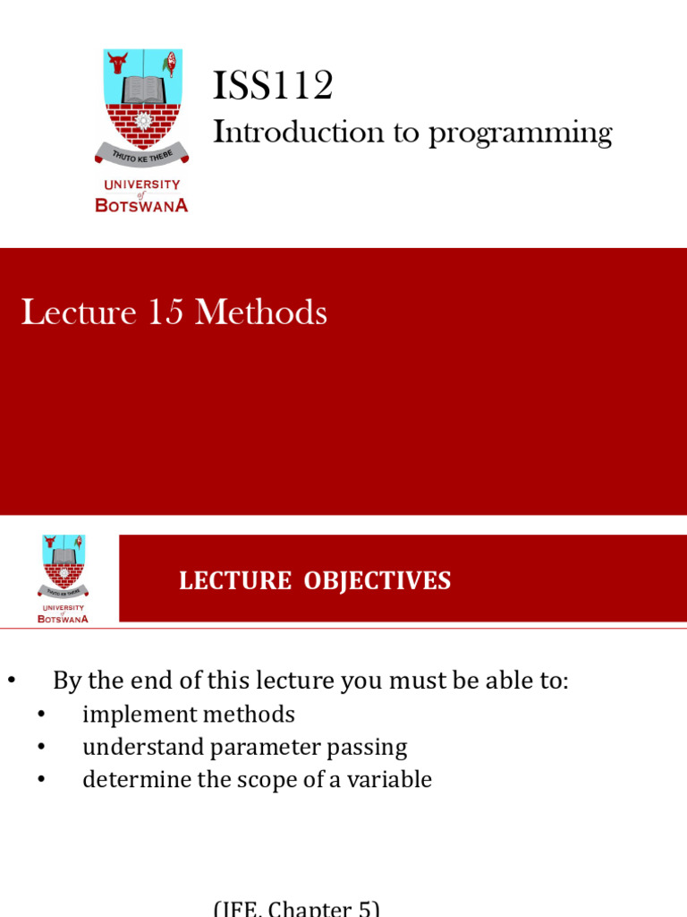 Lecture 15_ Methods | Download Free PDF | Parameter (Computer ... Lecture 15_ Methods | Download Free PDF | Parameter (Computer ...