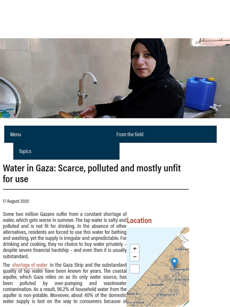 Gaza's Water Crisis: Scarcity and Pollution | PDF | Water