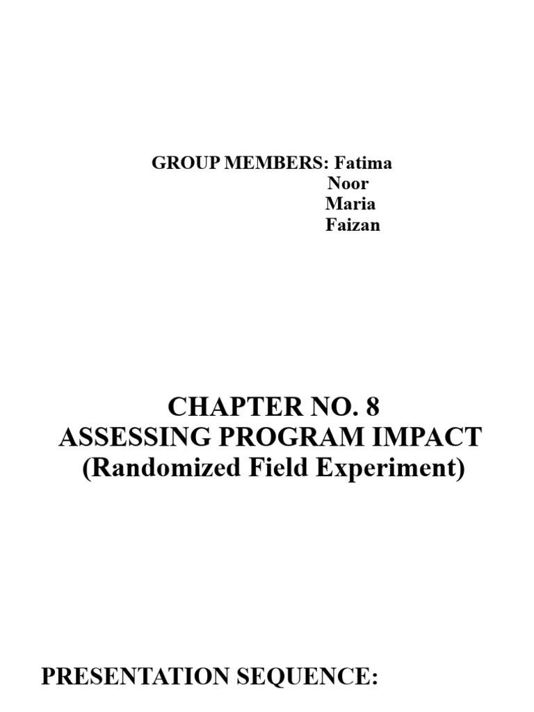 Chaopter 8 Randomized Field Experiment | PDF | Cognitive Behavioral Therapy | Experiment