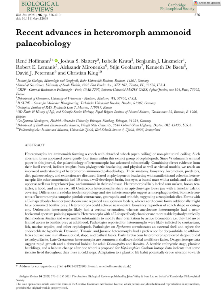 Biological Reviews - 2021 - Hoffmann - Recent Advances in Heteromorph ...