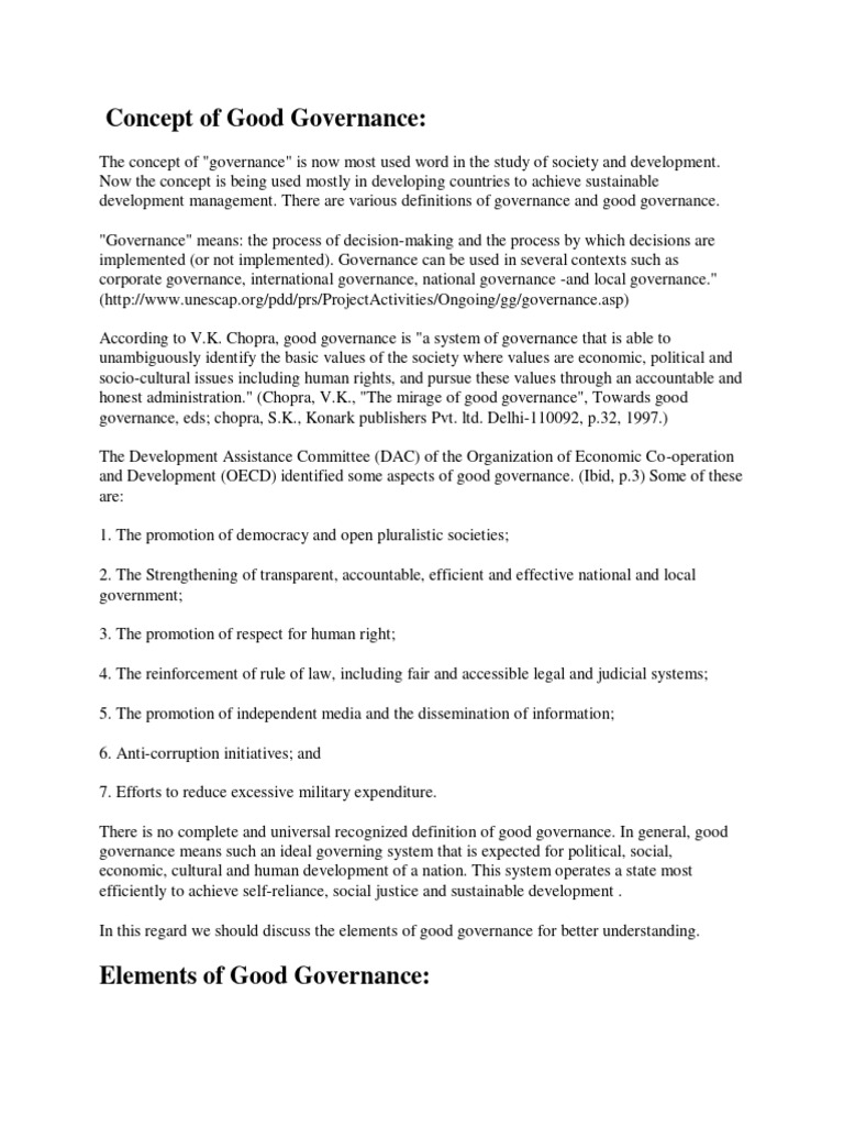 Understanding Good Governance Principles | PDF | Governance | Good ...