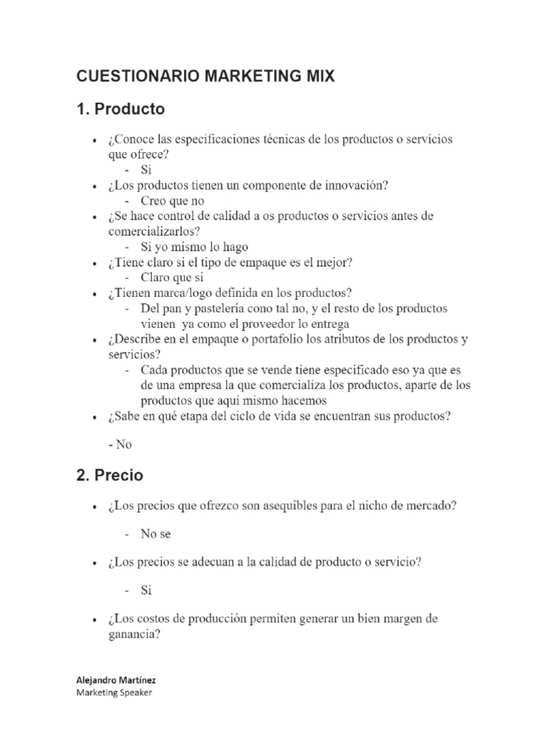 Cuestionario Marketing Mix - ILIDE - INFO Platform PDF Viewer | PDF