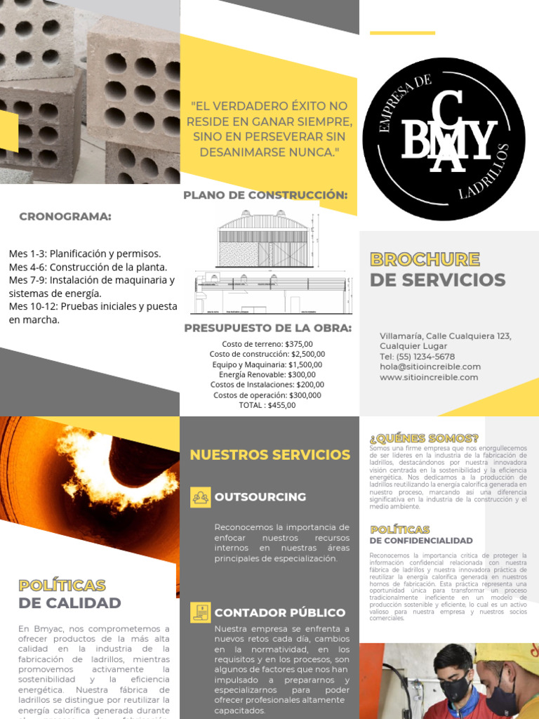 Folleto Brochure de Servicios Empresa Profesional Amarillo | PDF ...