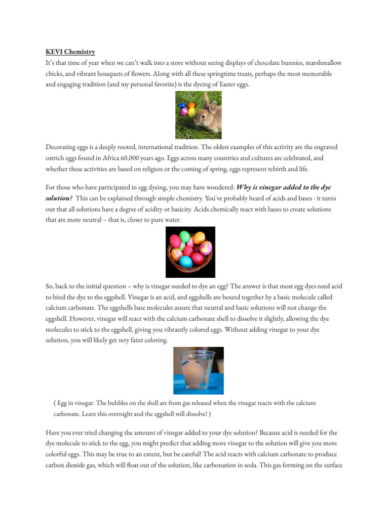 April Newspaper Article Chem | PDF | Acid | Sodium Carbonate