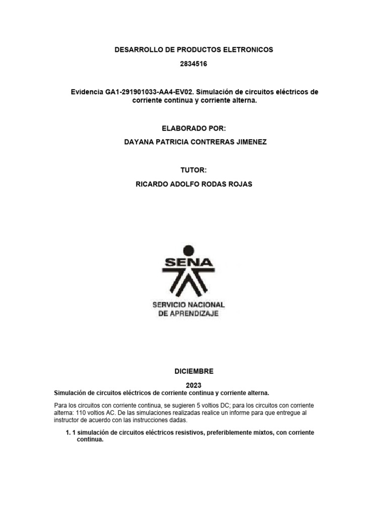 Simulación de Circuitos Eléctricos | PDF | Resistencia Eléctrica y Conductancia | voltaje