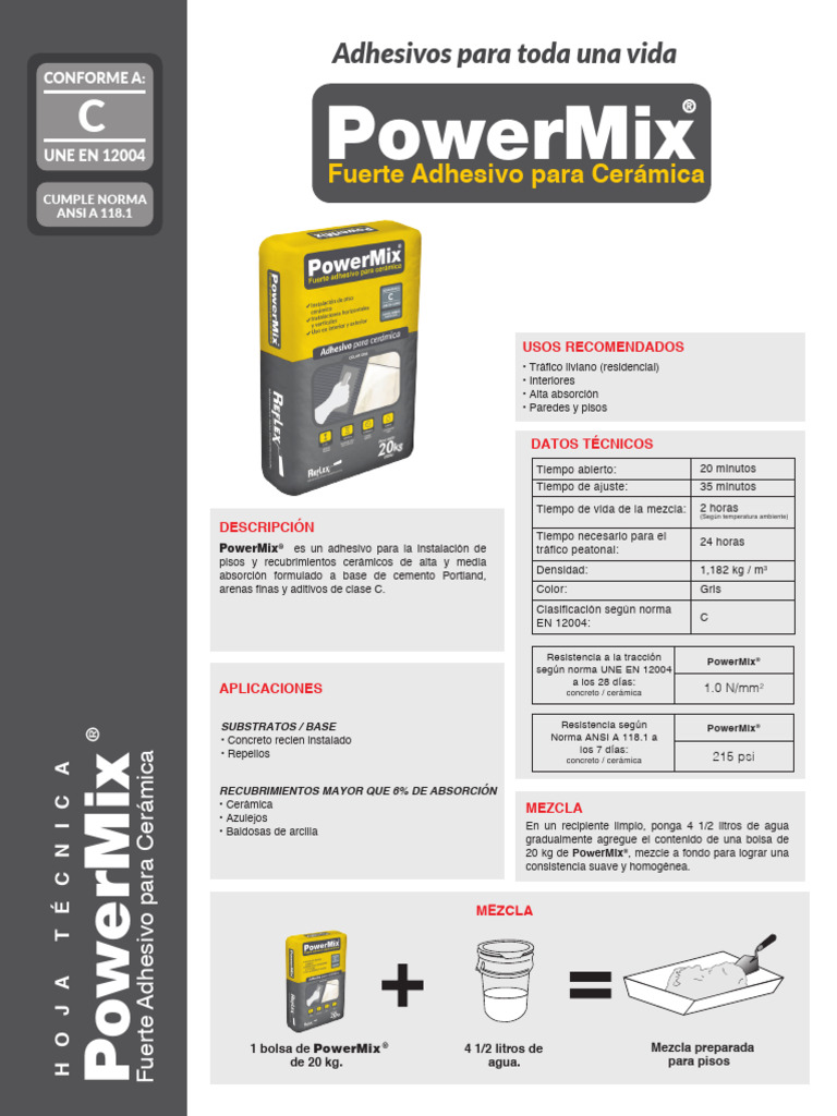 Power Mix | PDF | Hormigón | Cerámica