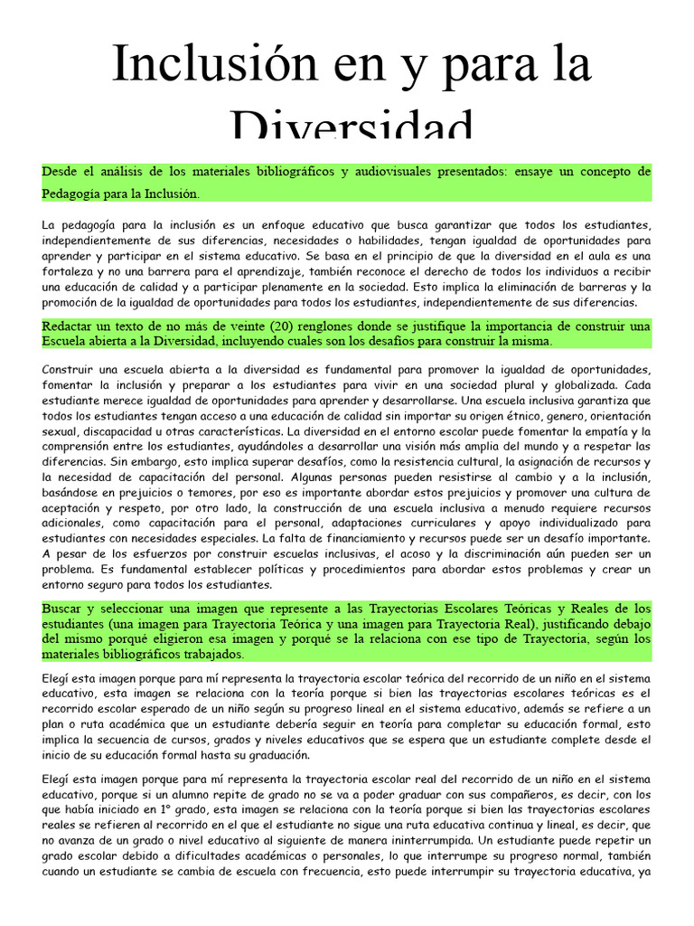Inclusion en y para la diversidad | Descargar gratis PDF | Inclusión ...