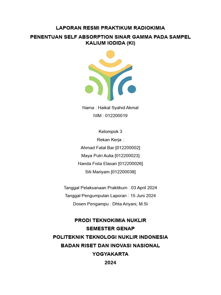 Laporan Resmi Praktikum Radiokimia - Self Absorption - Haikal Syahid ...