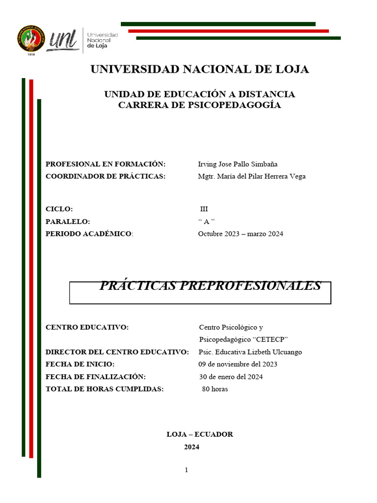 Irving Jose Pallo Simbaña-Pis - Modelo 80 Horas | PDF | Plan de estudios | Evaluación
