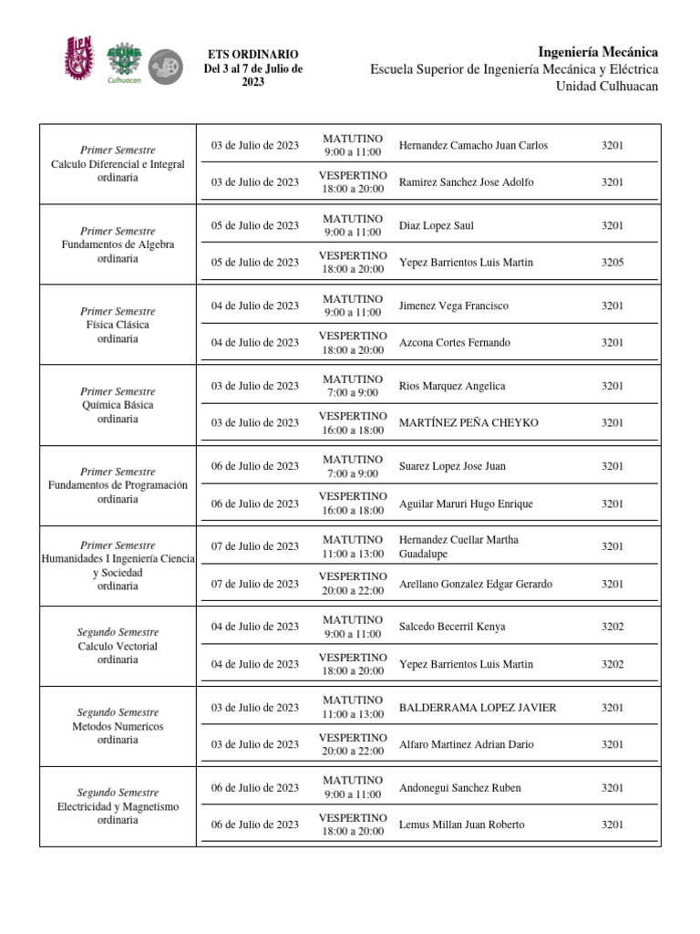 Ets Ordinariodel 3 Al 7 de Julio de 2023 | PDF | Ingeniería | Física ...