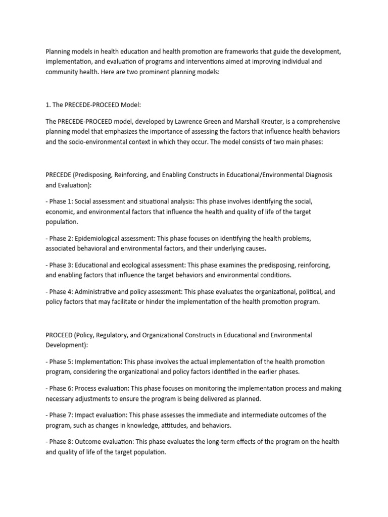 Planning models | PDF | Psychology | Cognition