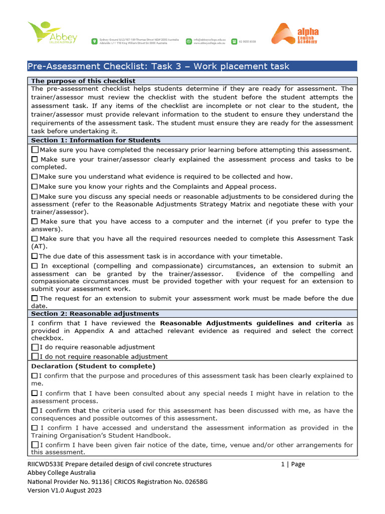 6 Riicwd533e Assessment Task 3 Pdf Specification Technical
