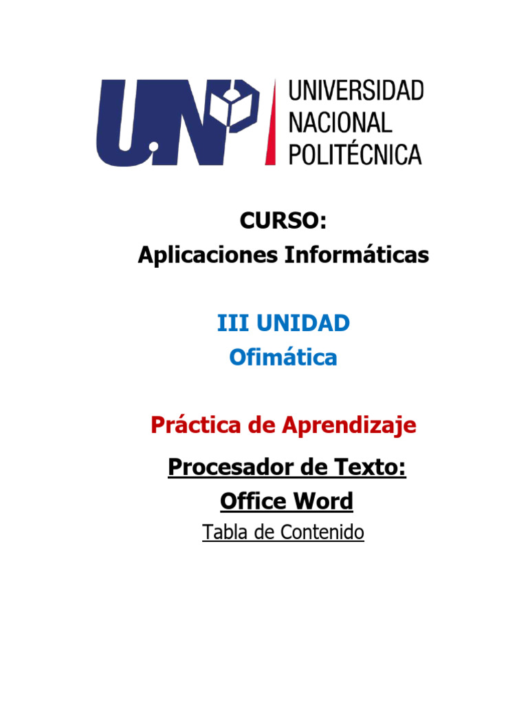 Tabla De Contenido Word Descargar Gratis Pdf Aprendizaje