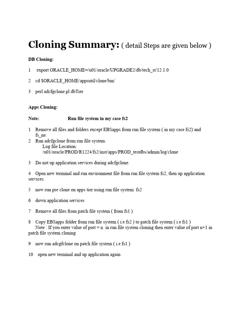 Ebs 12.2 Cloning and Upgrade - V1 | PDF | Zip (File Format) | Application Software