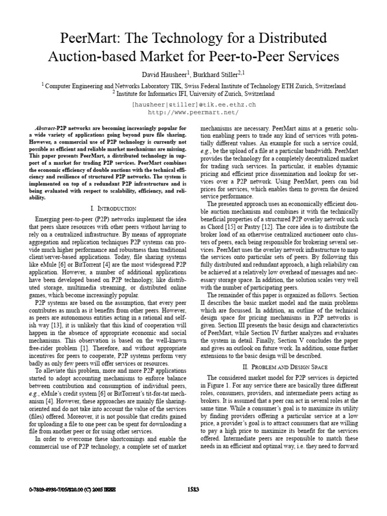 Peermart | PDF | Peer To Peer | Computing