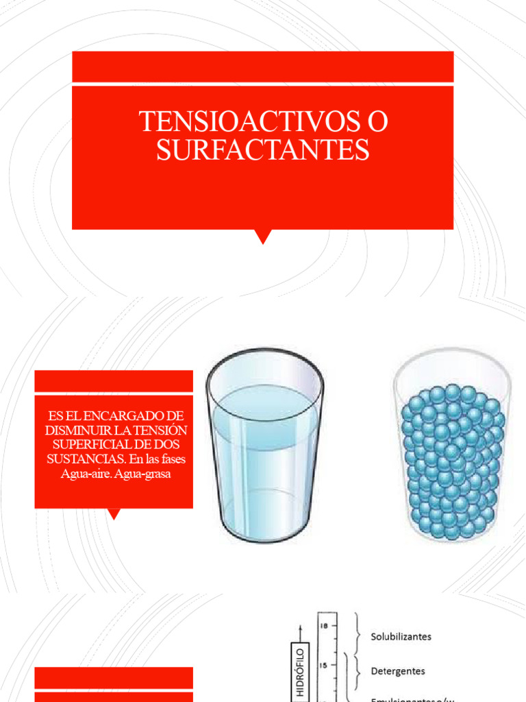 TENSIOACTIVOS O SURFACTANTES | Descargar gratis PDF | Tensioactivo ...