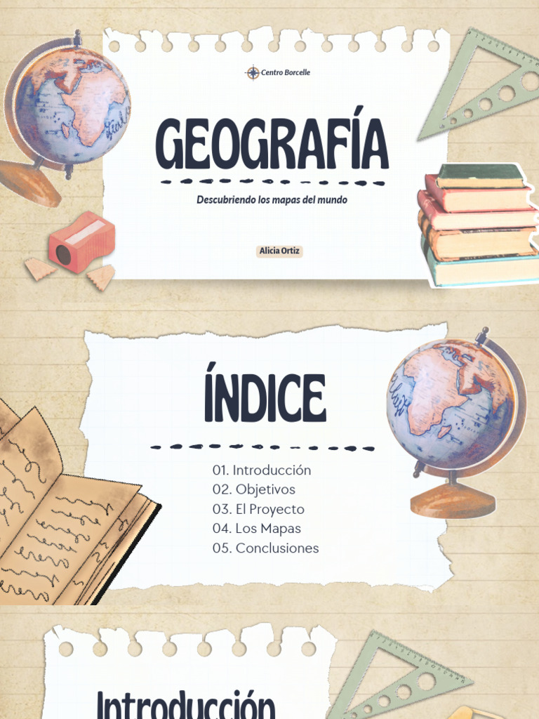Presentación Diapositivas Proyecto de Geografía Scrapbook Antiguo Beige ...