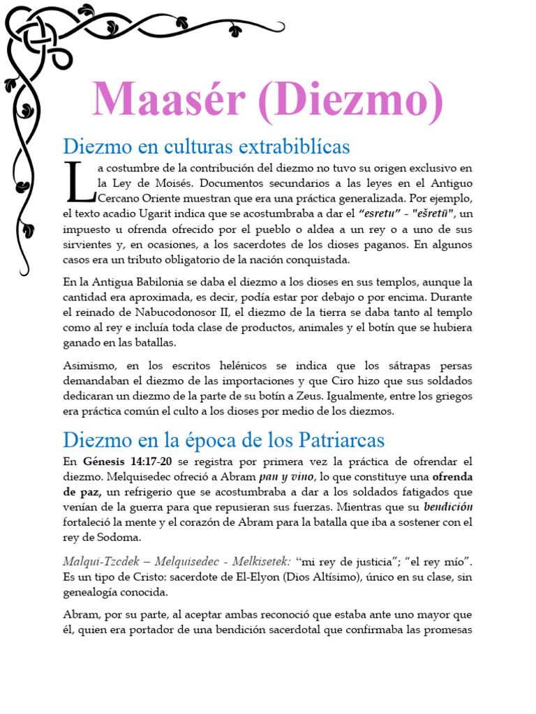 Diezmo | PDF | Diezmo