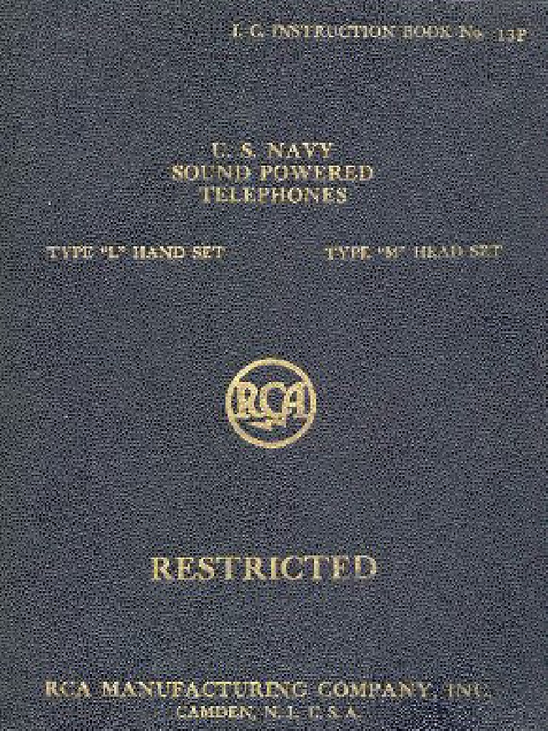 RCA Sound Powered Telephones (U.S. Navy 1940) | PDF | Telephone | Sound