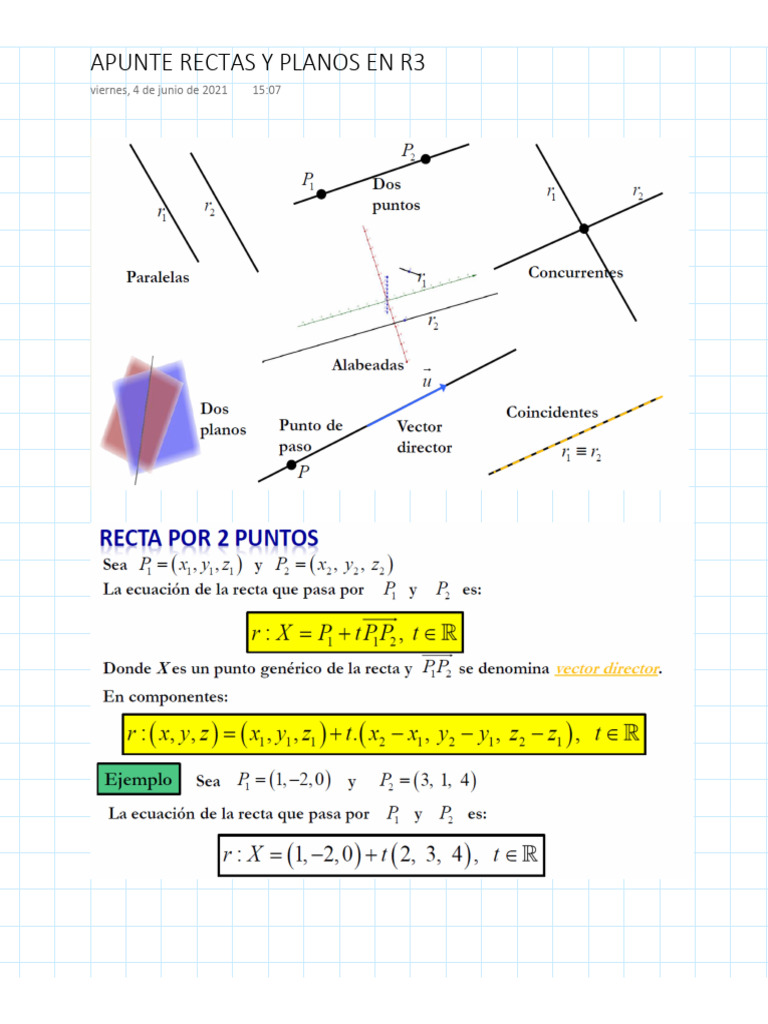 Rectas y Planos en R3 | PDF