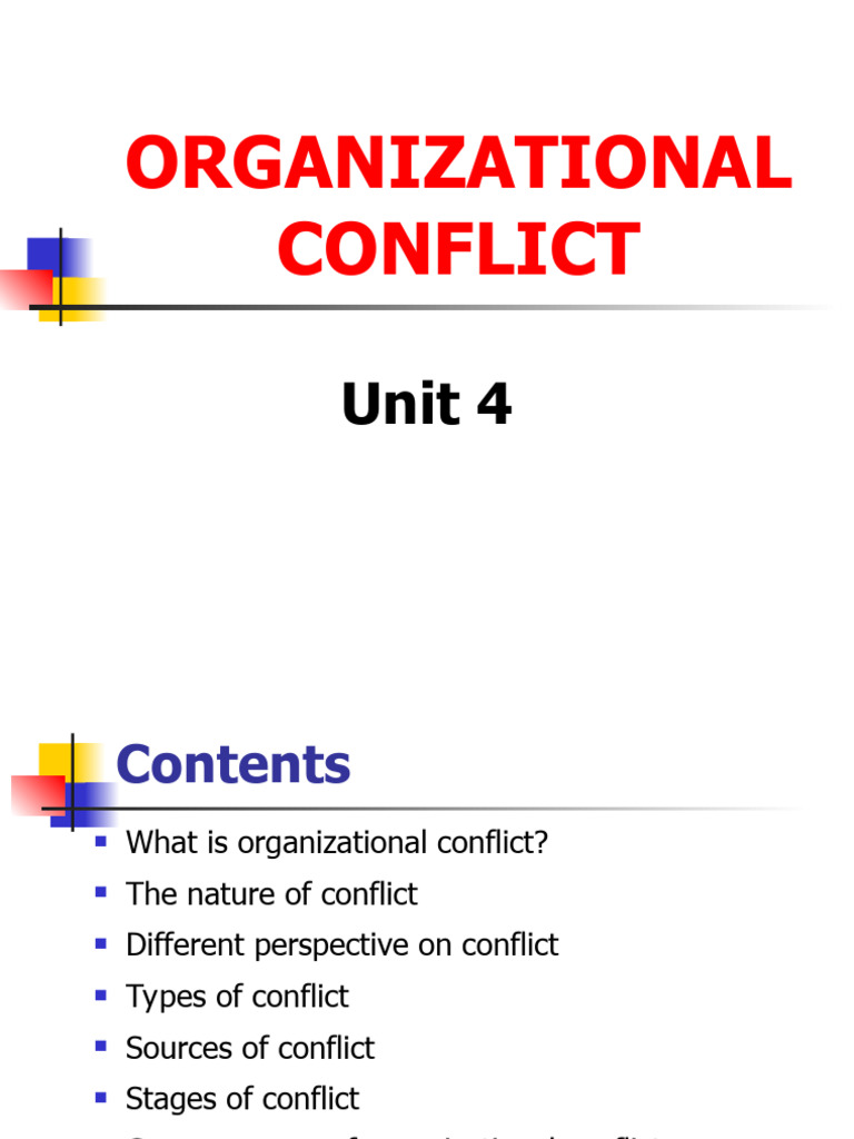 OB-MA Unit 4 Org'al Conflict MGT | PDF | Mediation | Negotiation