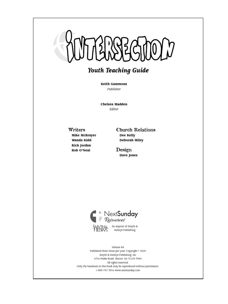 Intersection Teaching Guide Ma20 Download Free Pdf Jeremiah Bible