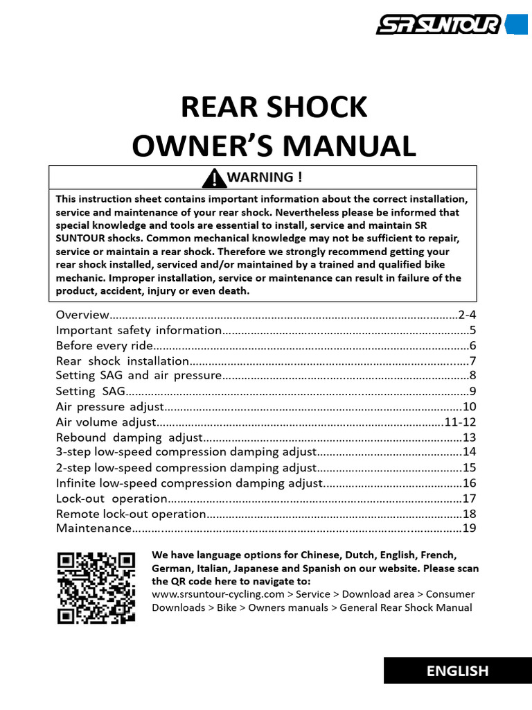 MY22-En General Rear Shock Manual | PDF