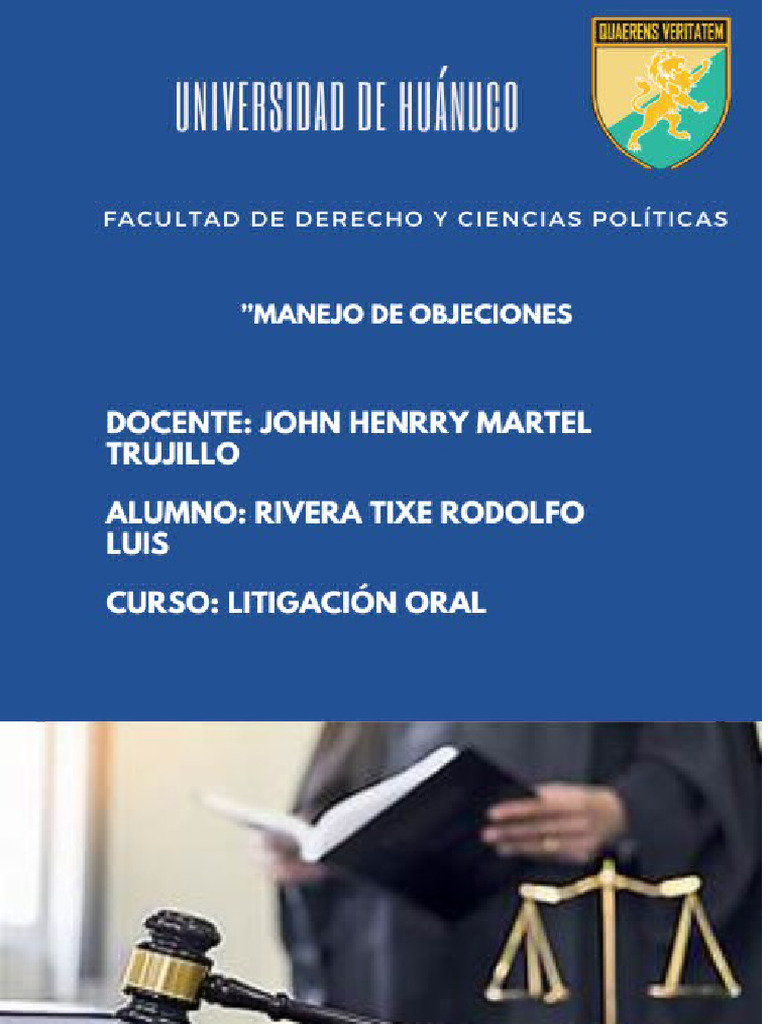 Manejo de Objeciones en Juicios Penales | PDF | Caso de ley | Ley procesal