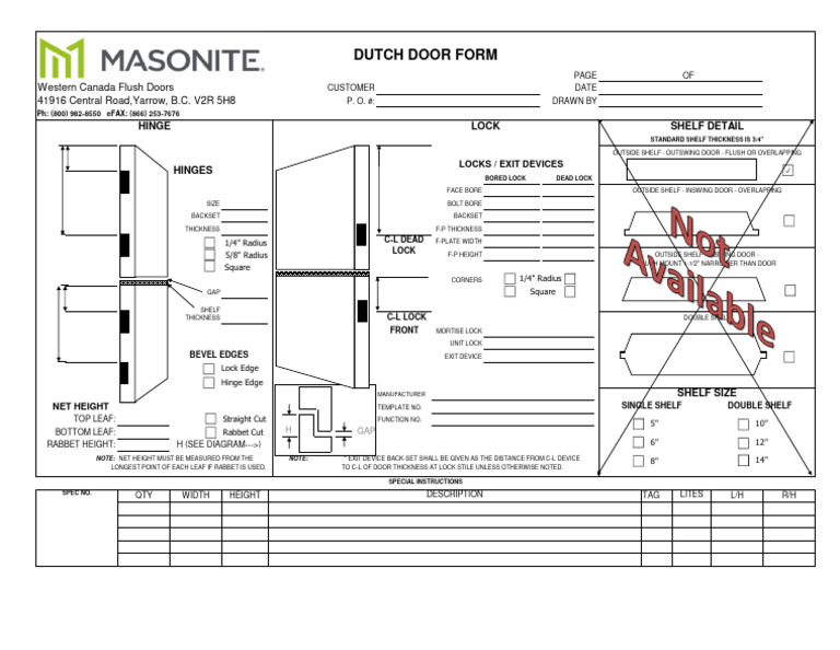 Machining Form (Dutch Door) | PDF | Door
