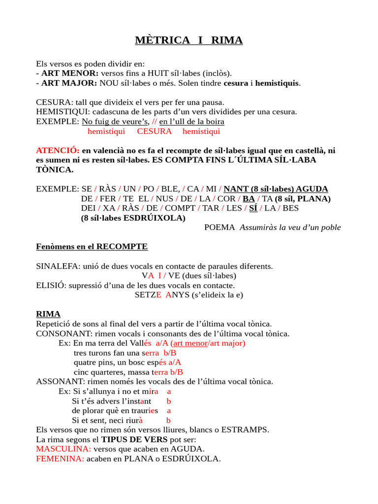 Metrica I Rima BO | PDF