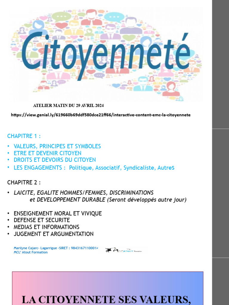 Valeurs de la Citoyenneté en France | PDF | Loi | Citoyenneté