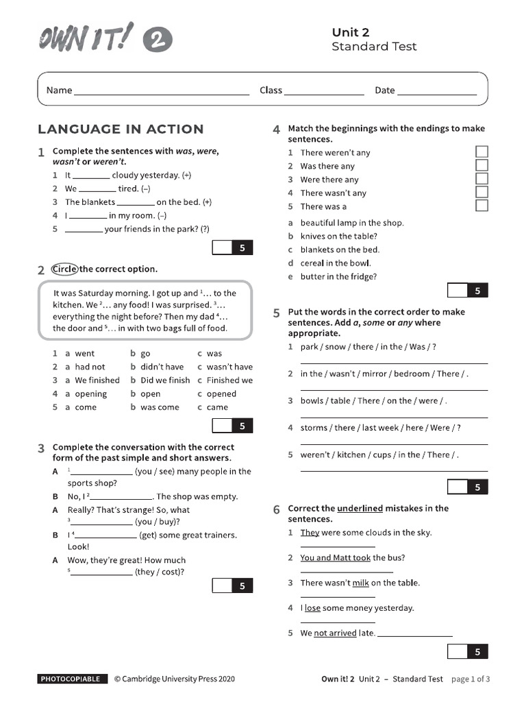Test 2 U2 Standard Juniors D - 2024 | PDF