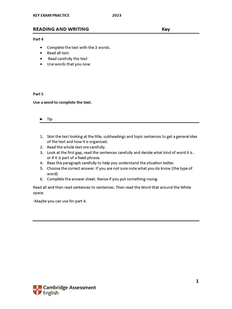 Reading and Writing Key | PDF | Linguistics