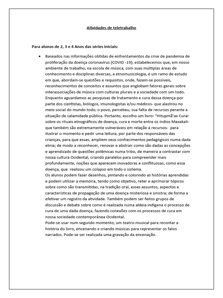 Atividade de Teletrabalho | PDF | Etnografia | Sociologia