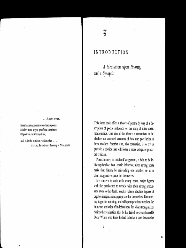 Bloom - Anxiety of Influence - Intro | PDF