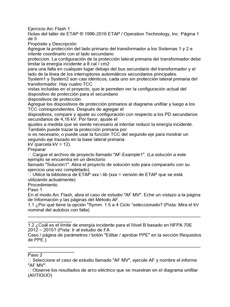 Documento Sin Título EJERCICIO | PDF | Transformador | Fusible (Eléctrico)
