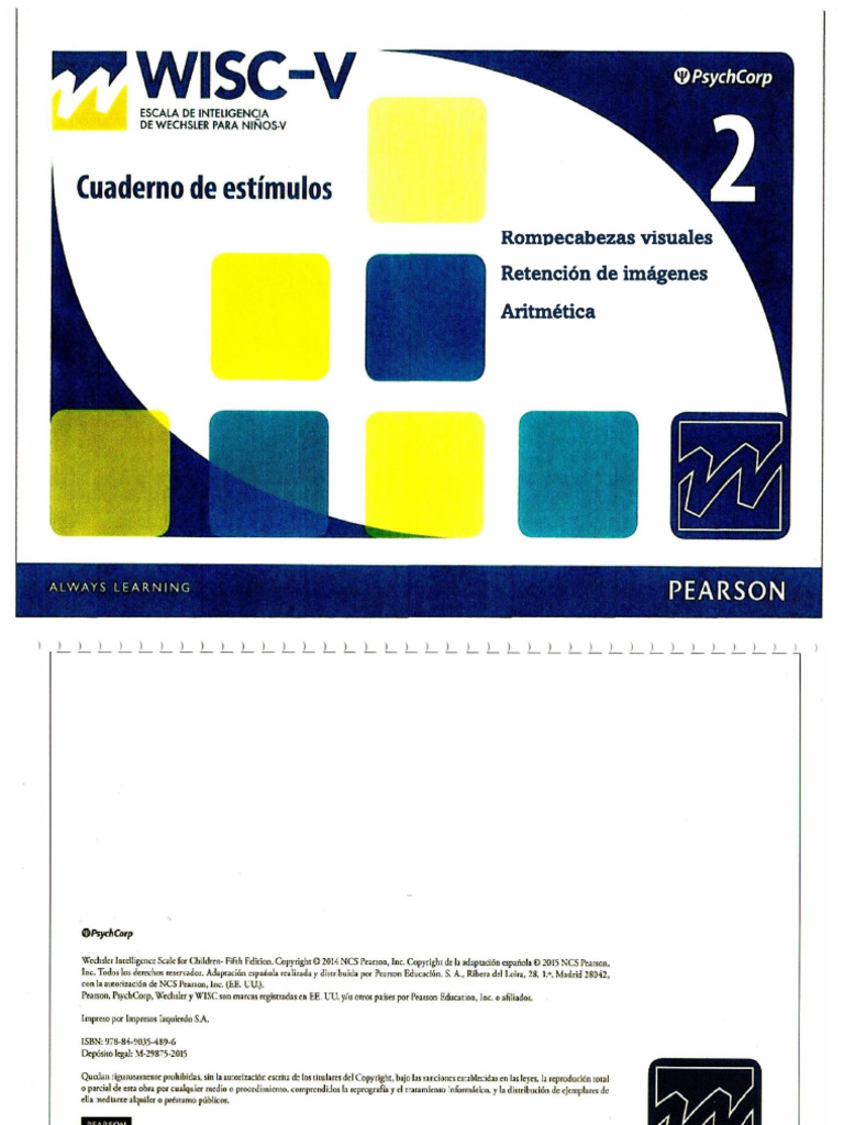 Cuadernillo de Estimulos 2 WISC V | PDF