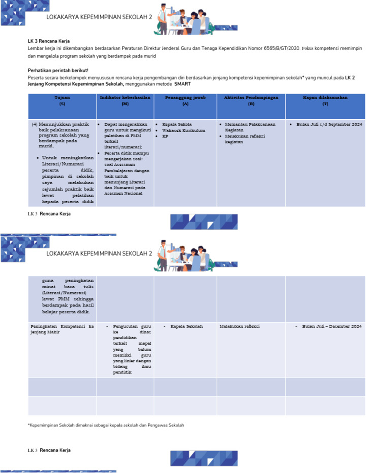 LK 3 Rencana Kerja SMAN 16 SBB | PDF