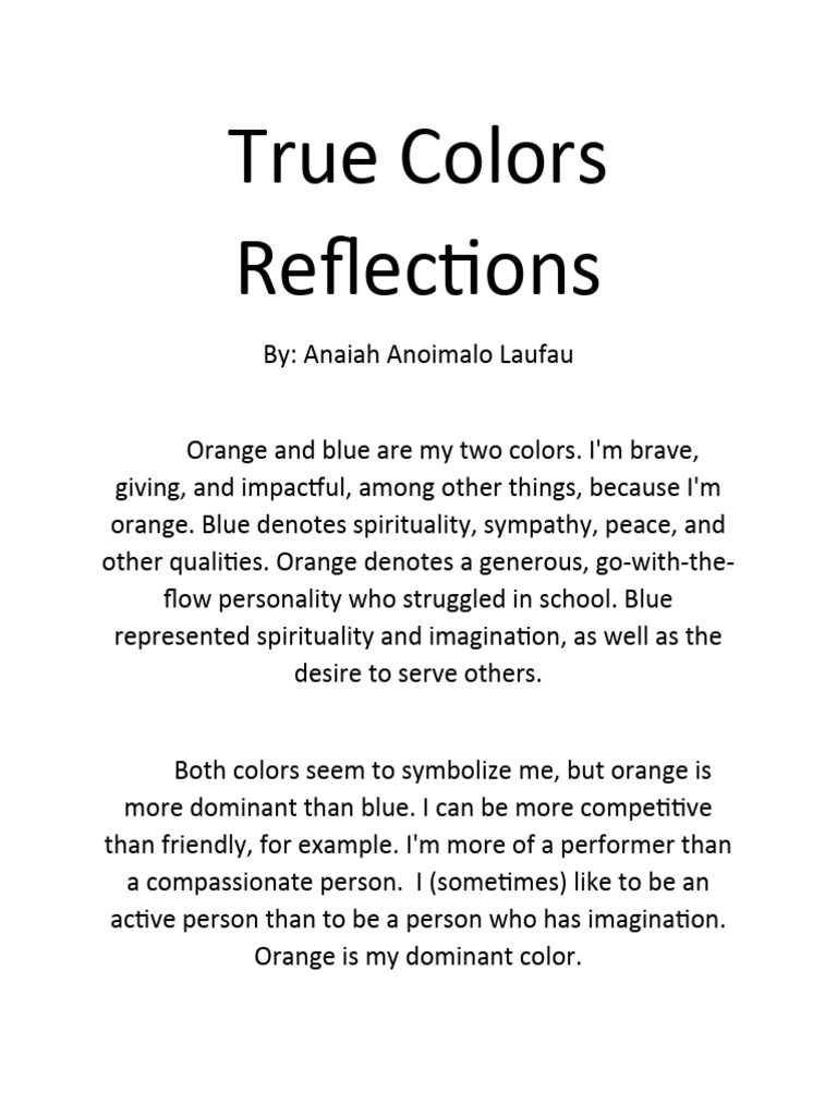 Embrace Your True Colors | PDF | Self-Improvement