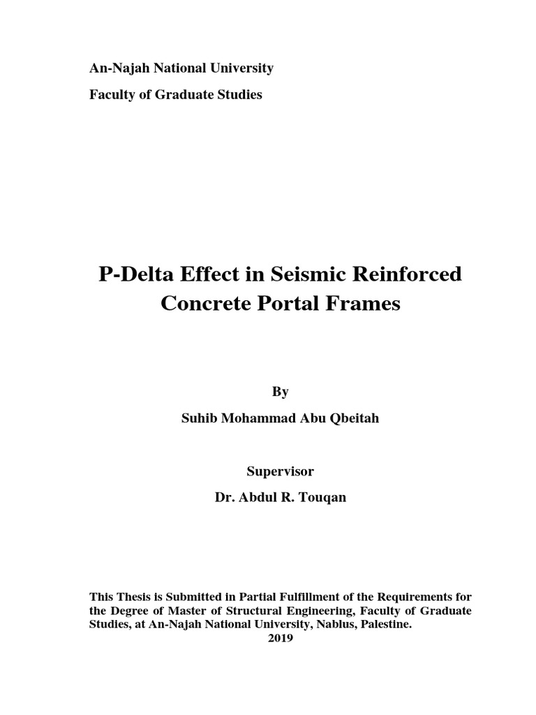 P-Delta effect in seismic reinforced concrete portal frames_unlocked | PDF | Bending | Finite ...