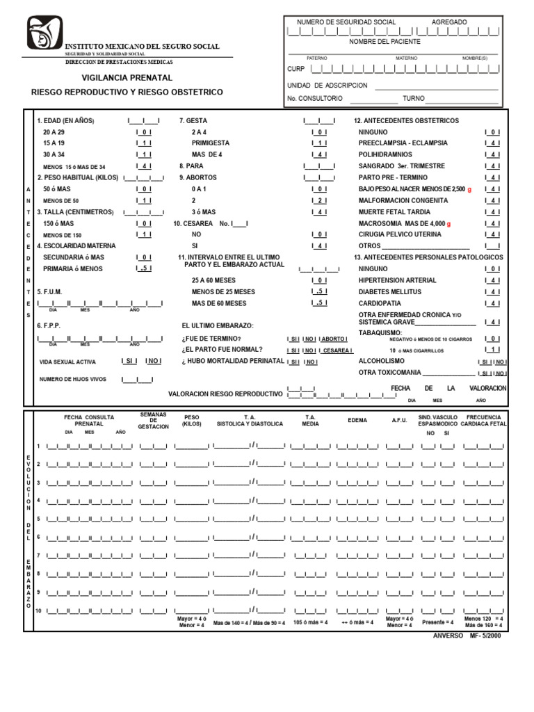 Formato MF-5 | Descargar gratis PDF | El embarazo | Enfermedades cardiovasculares
