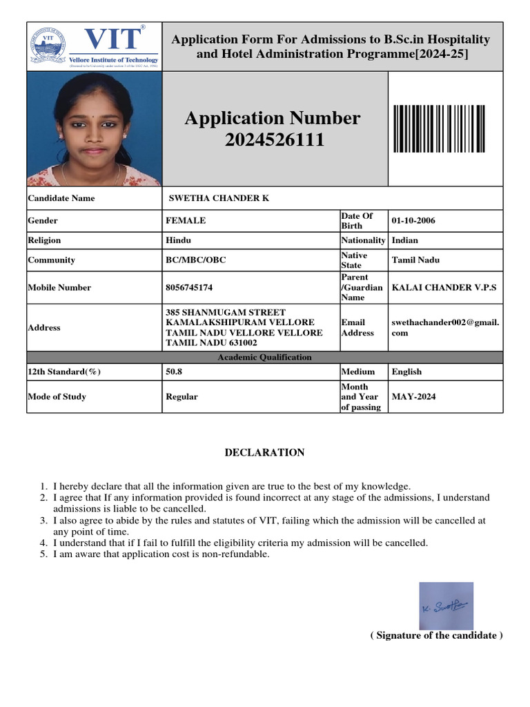 Swetha Chander K | PDF