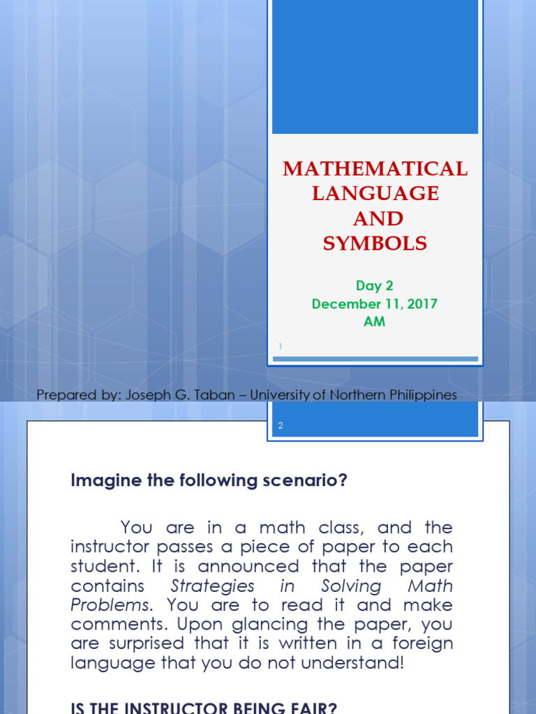 Chapter 2 - MATHEMATICAL LANGUAGE | Download Free PDF | Set ...