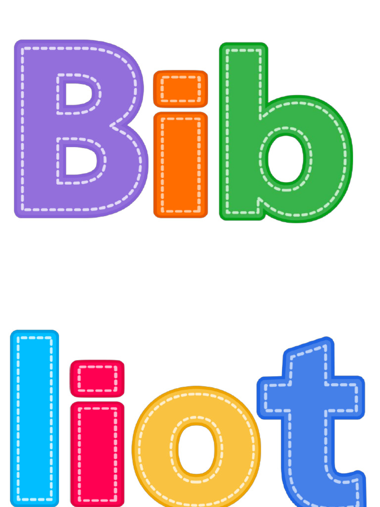 Letras Colores Biblioteca | PDF