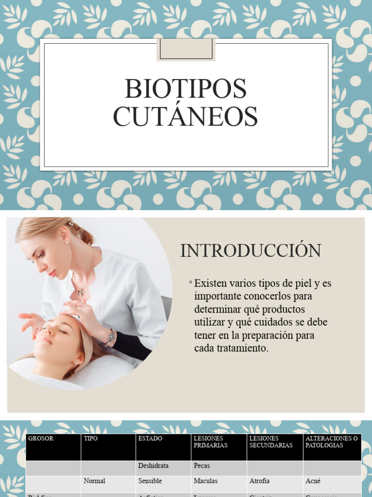 BIOTIPOS CUTÁNEOS Clase 2 | PDF | Piel | Sistema tegumentario