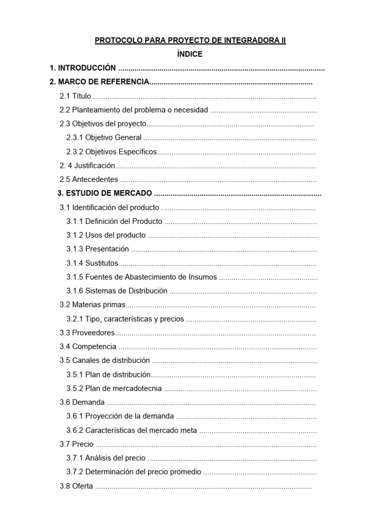 Protocolo para Proyecto de Integradora II | PDF | Marketing | Mercado (economía)